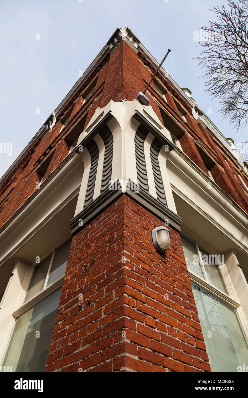 Heritage red brick architecture in downtown Victoria, British Columbia ...