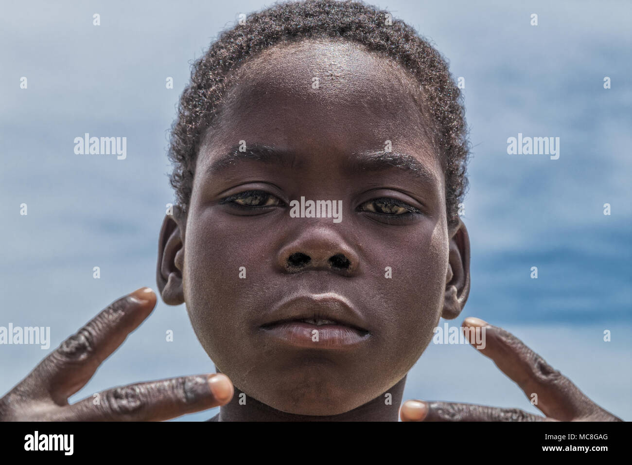 MALANJE/ANGOLA - 10 MAR 2018 - Portrait of African boy in the province ...