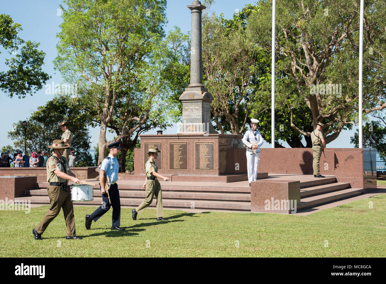 Darwin,NT,Australia-April 10,2018: Armed forces marching at the ...