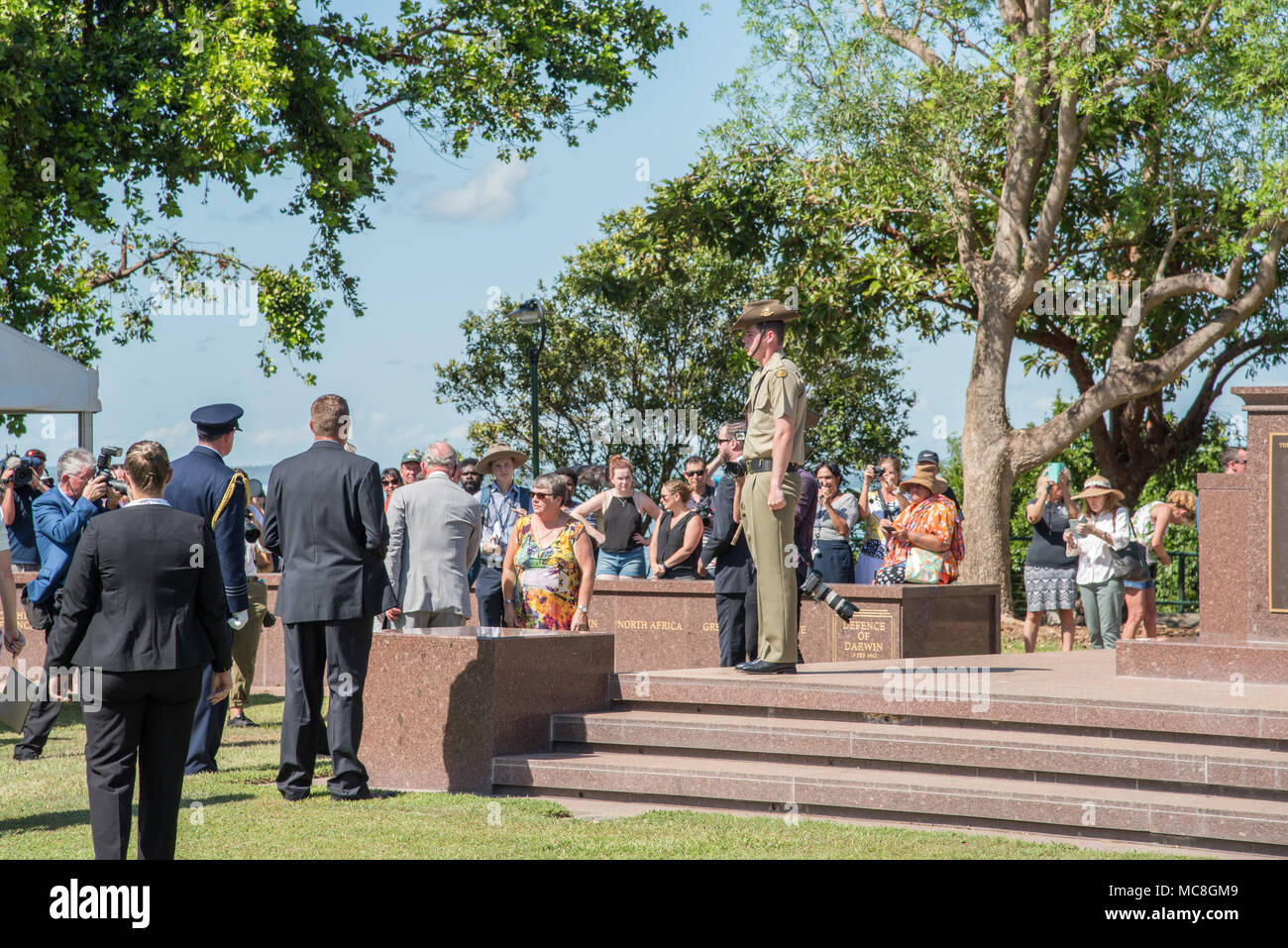 Darwin,NT,Australia-April 10,2018: Prince Charles greeting veterans by ...