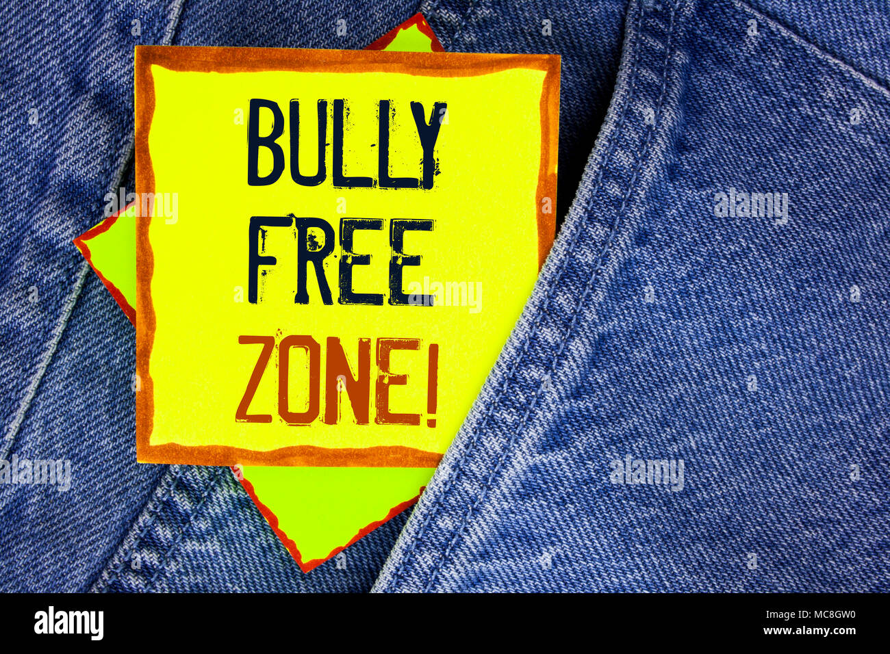 Conceptual hand writing showing Bully Free Zone Motivational Call ...