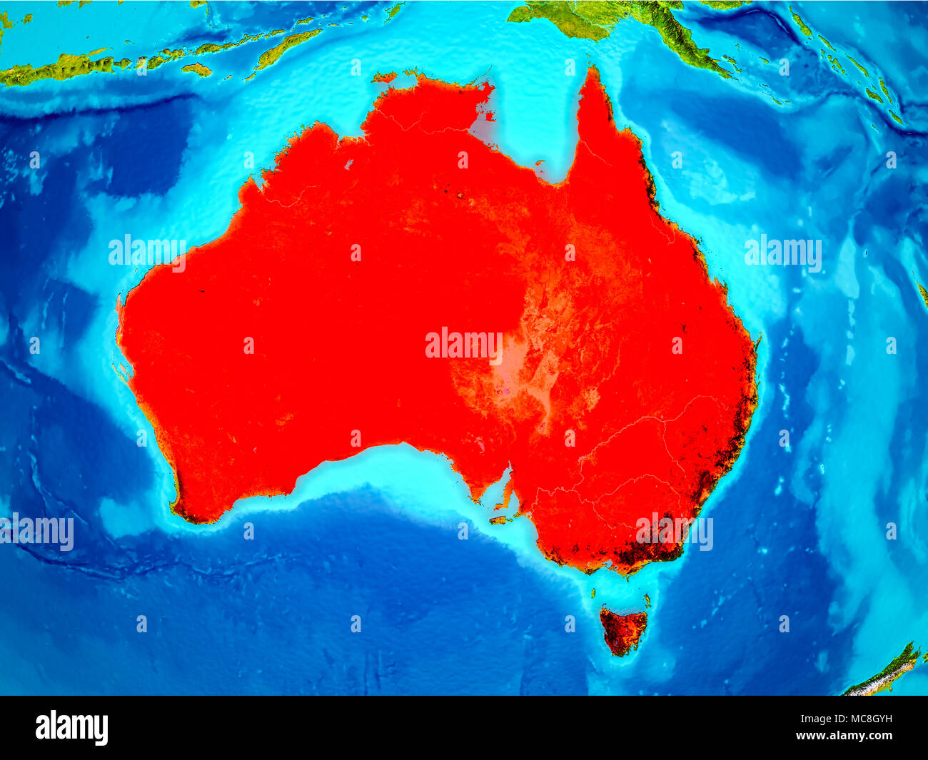 Australia highlighted map hi-res stock photography and images - Alamy