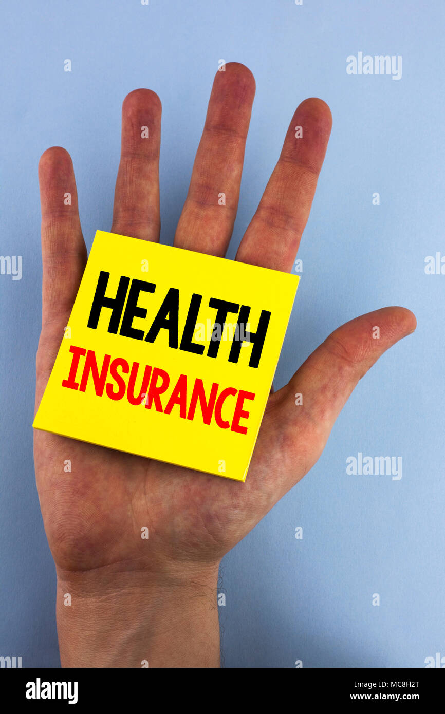 Conceptual hand writing showing Health Insurance. Business photo ...