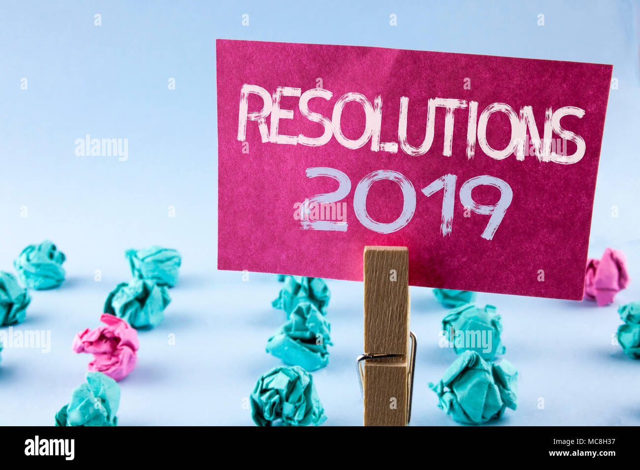 Word writing text Resolutions 2019. Business concept for Positive ...