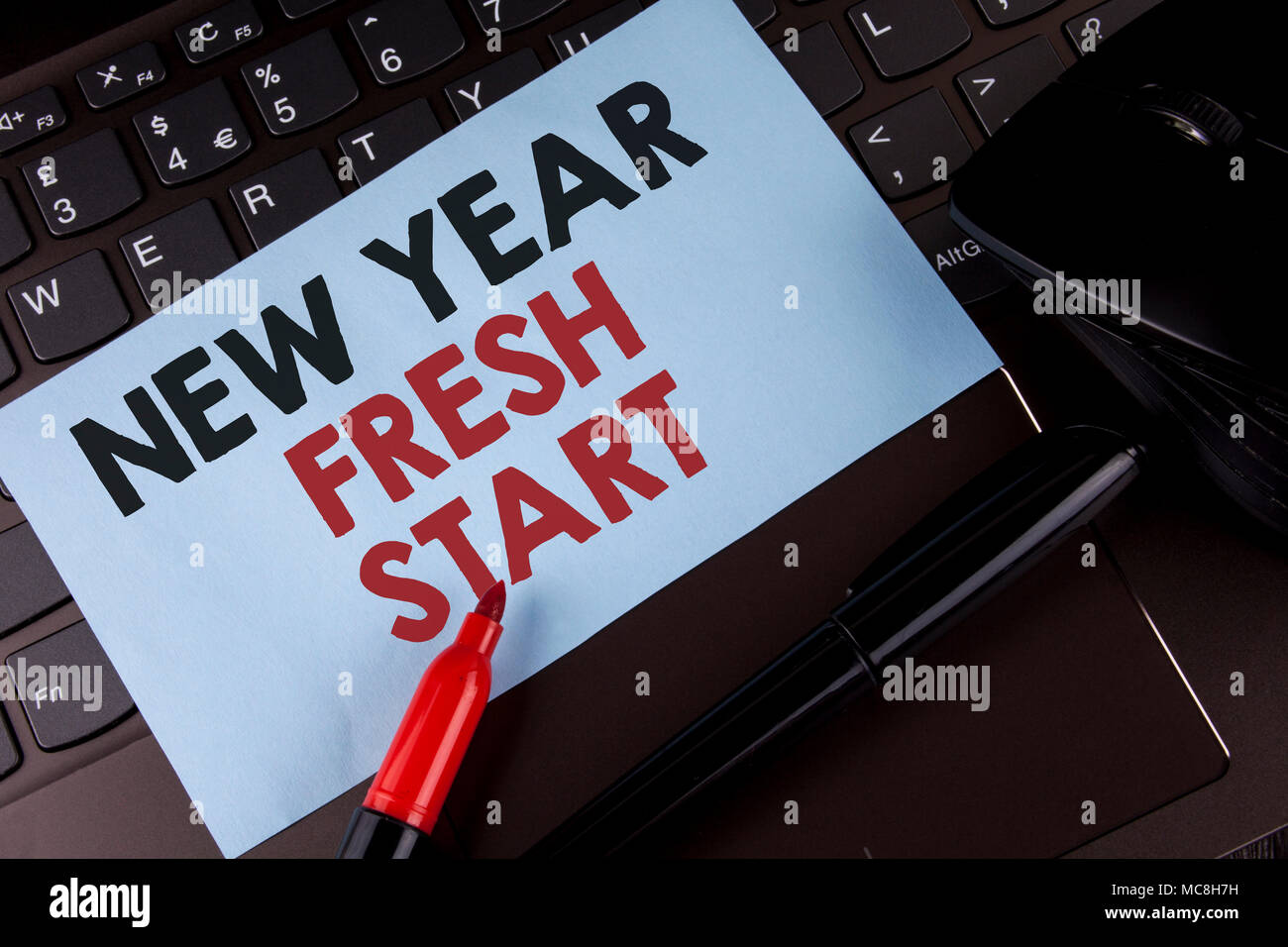 Conceptual hand writing showing New Year Fresh Start. Business photo ...