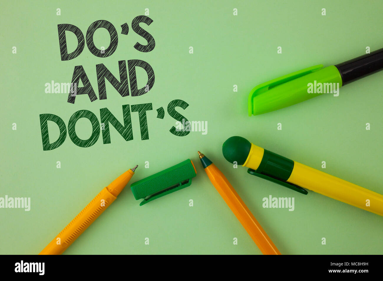 Handwriting text writing Do'S And Don'Ts. Concept meaning What can be ...