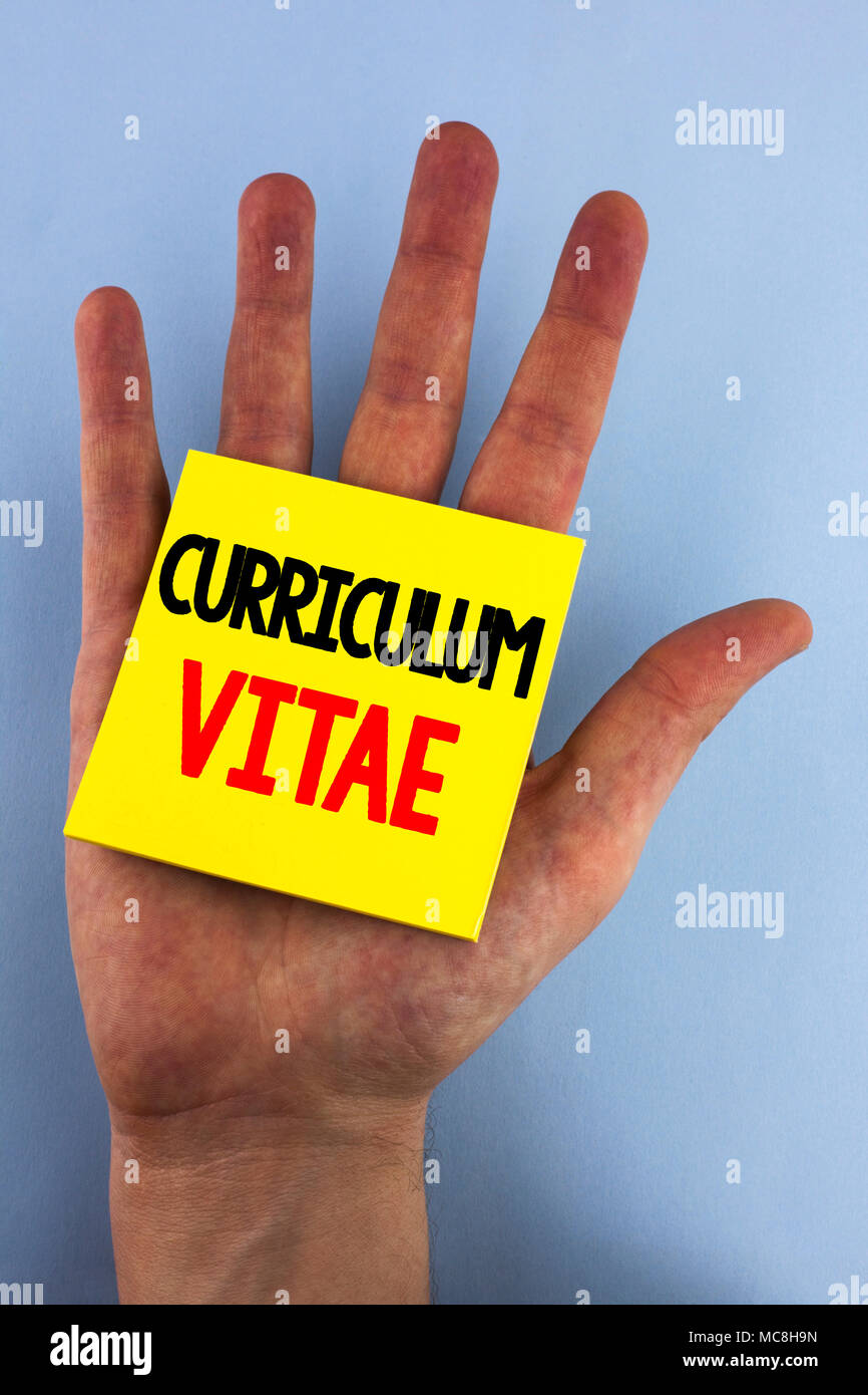 Conceptual hand writing showing Curriculum Vitae. Business photo ...