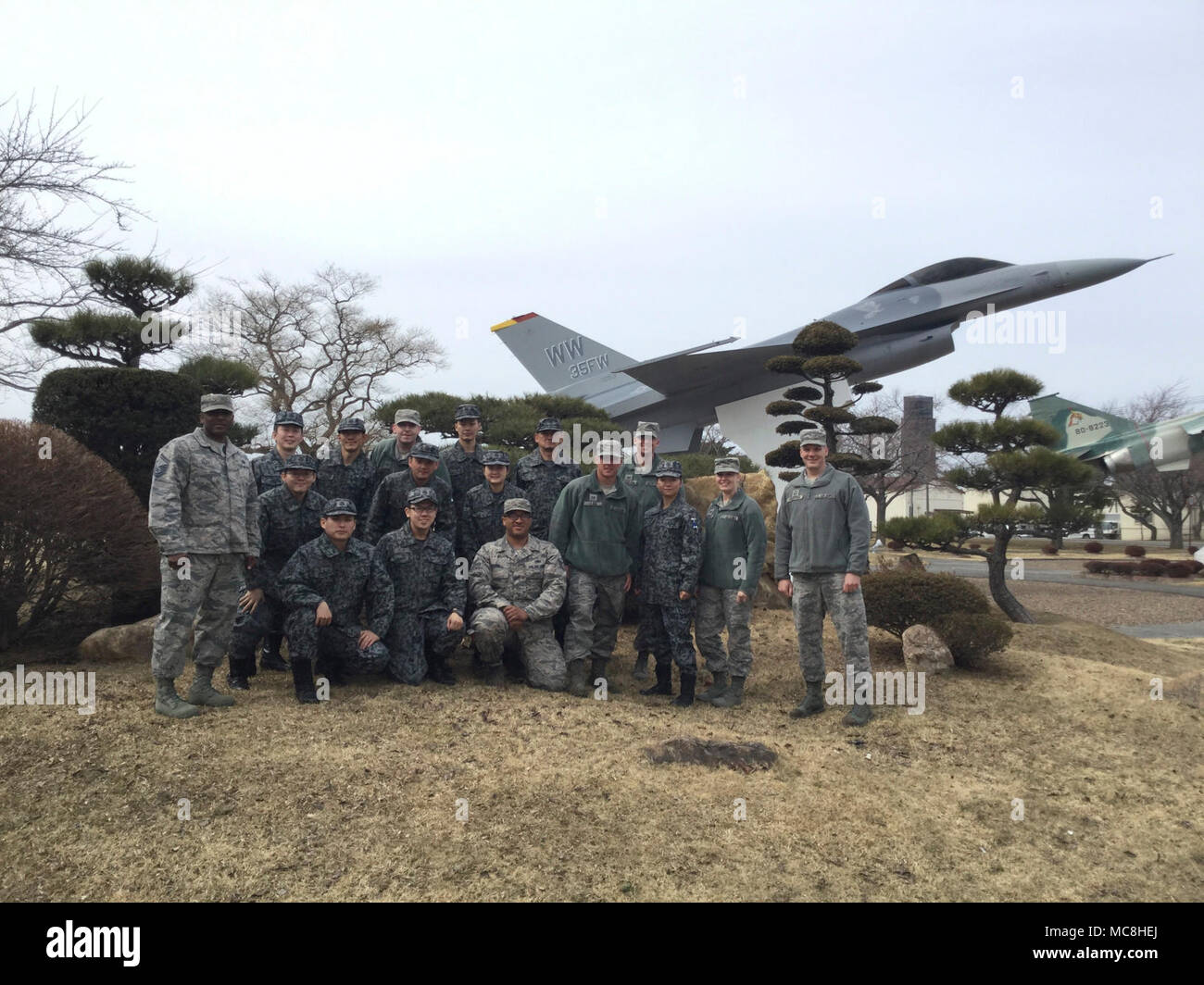 Airmen with the 2nd Fighter Wing from Chitose Air Base, Japan, and 35th ...