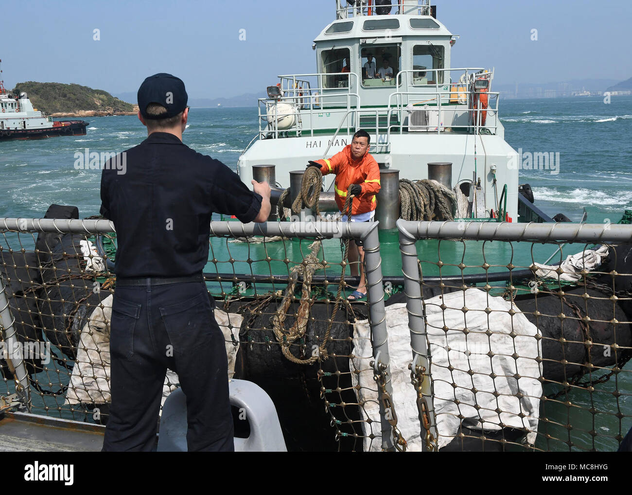 HONG KONG (March 30, 2018) Sonar Technician (Surface) Seaman Apprentice ...