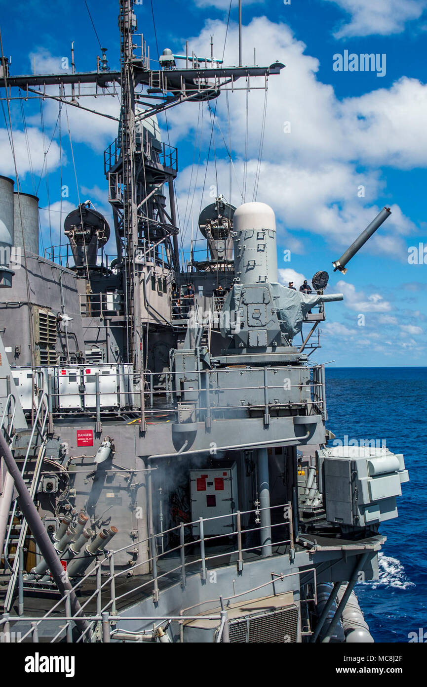 PACIFIC OCEAN (March 31, 2018) Sailors assigned to the Ticonderoga ...