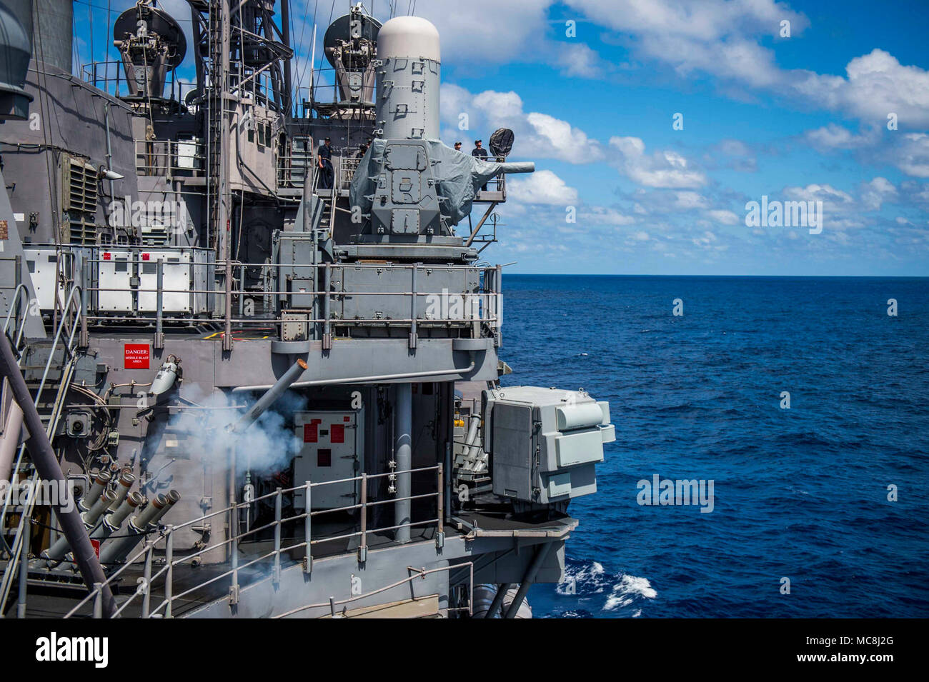 PACIFIC OCEAN (Mar 31, 2018) Sailors aboard Ticonderoga-class guided ...