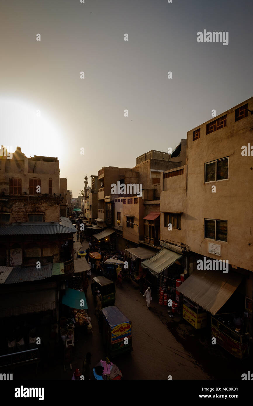 Lahore old city at sunset Stock Photo - Alamy