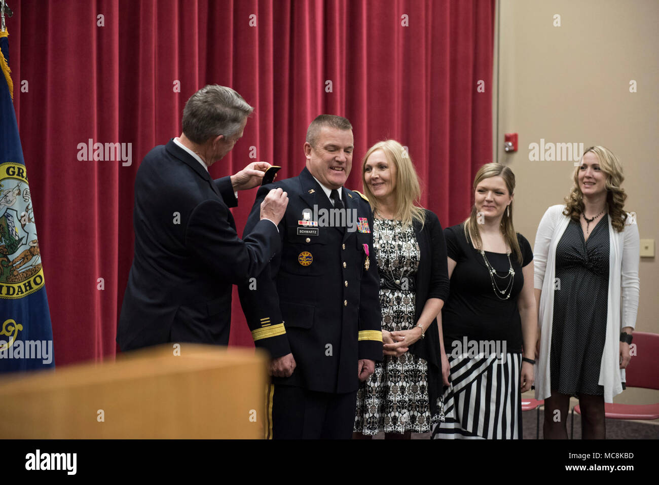 Brigadier General Farin D. Schwartz is pinned on by Idaho Lieutenant ...