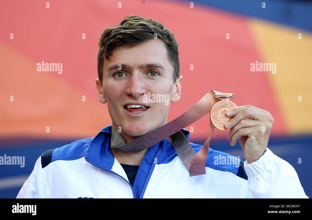 Scotlands Jake Wightman Celebrates With His Bronze Medal In The Mens
