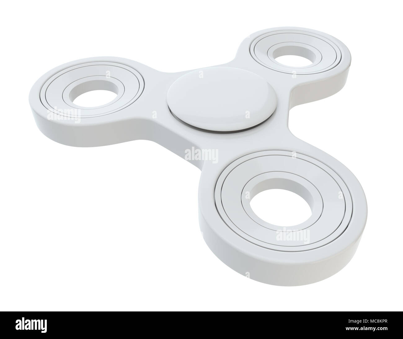 White Fidget Spinner, isolated on white background. 3d illustration ...