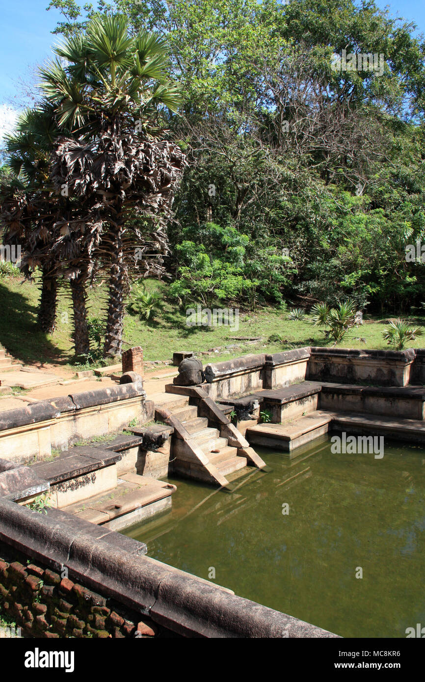 An ancient swimming pool in the royal ancient city of Polonnaruwa in ...