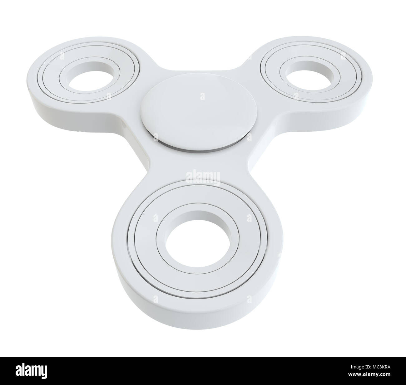 White Fidget Spinner, isolated on white background. 3d illustration ...
