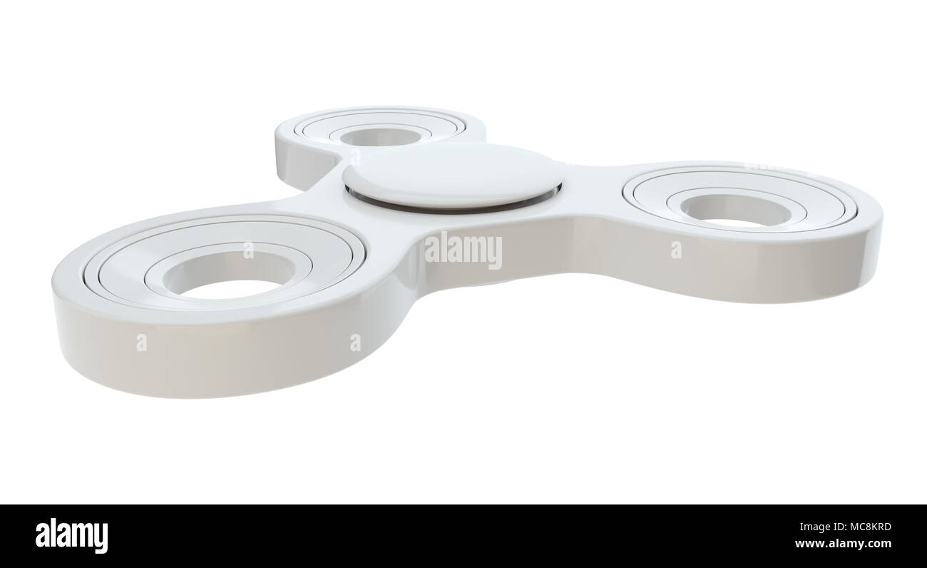 White Fidget Spinner, isolated on white background. 3d illustration ...