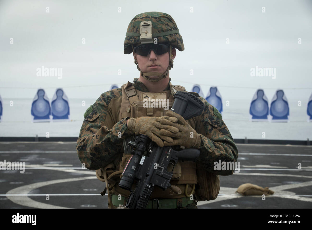 U.S. Marine Corps Pfc. Travis Alsept, rifeman, Battalion Landing Team 3 ...