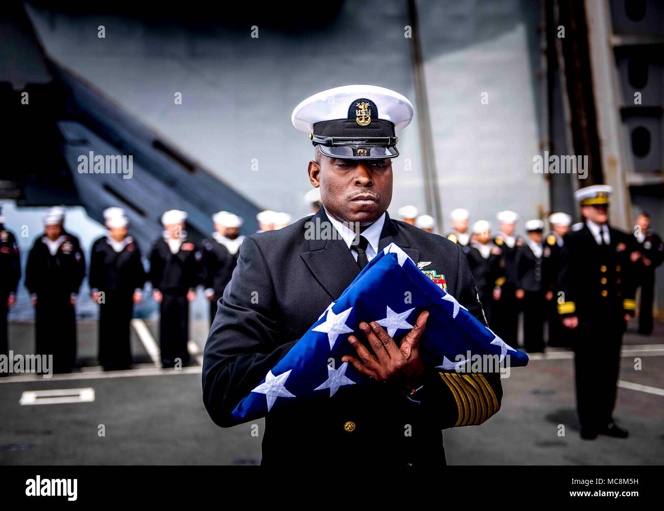 ATLANTIC OCEAN (March 31, 2018) Command Master Chief Huben Phillips ...