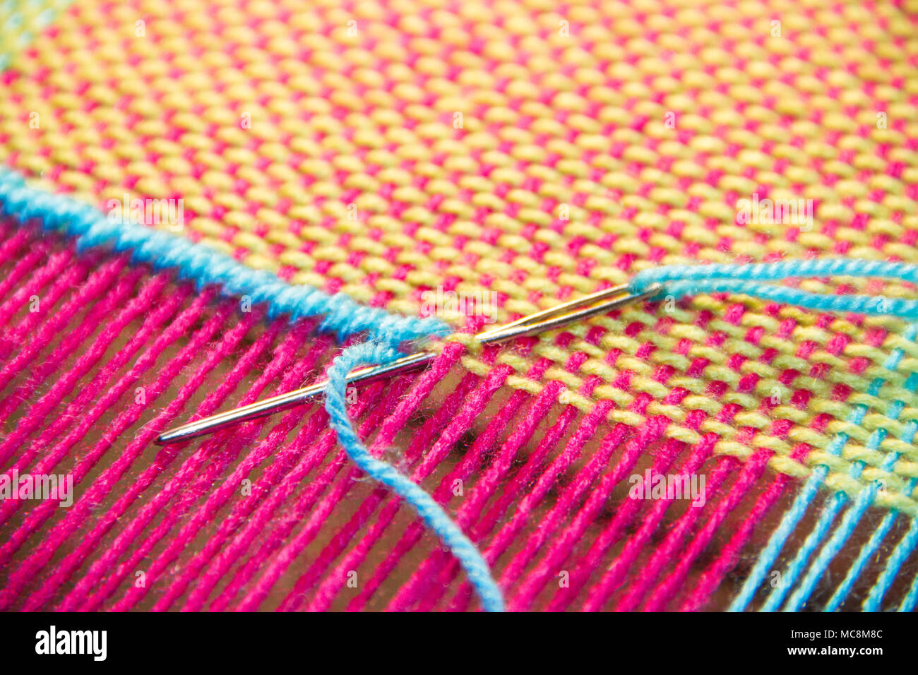 woven texture background on loom Stock Photo - Alamy