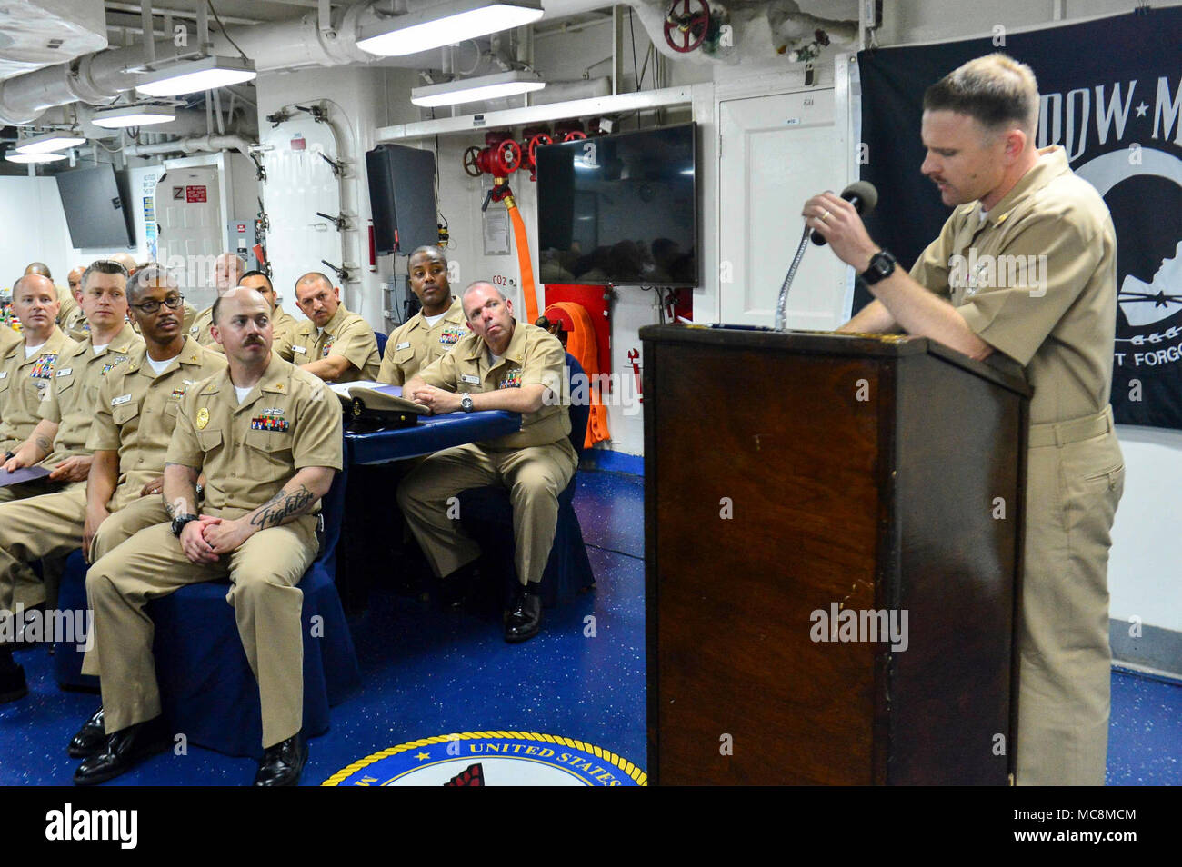 MEDITERRANEAN SEA (April 1, 2018) Command Master Chief Andrew ...