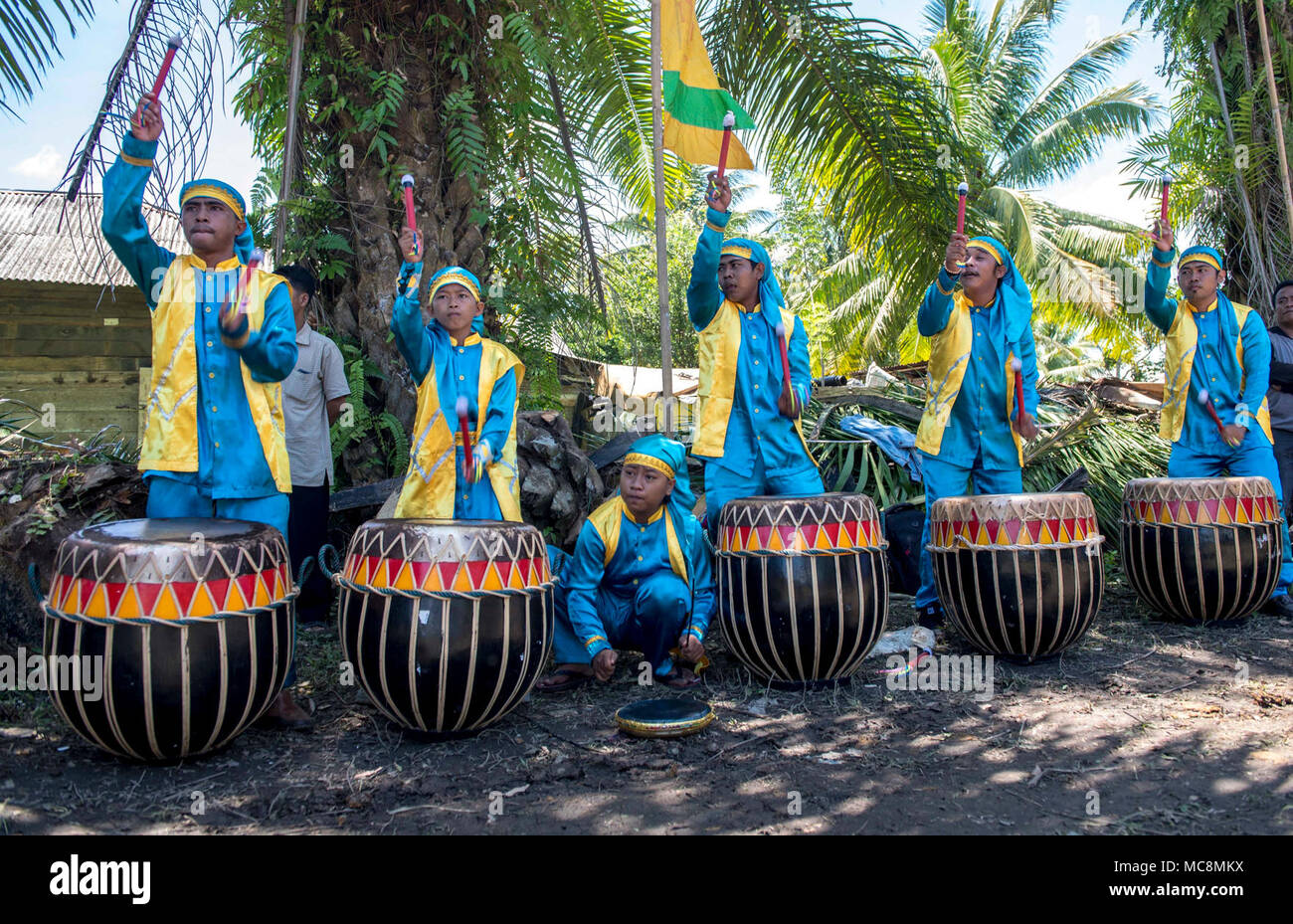 Indonesia (April 2, 2018) Indonesians play the traditional bongos ...