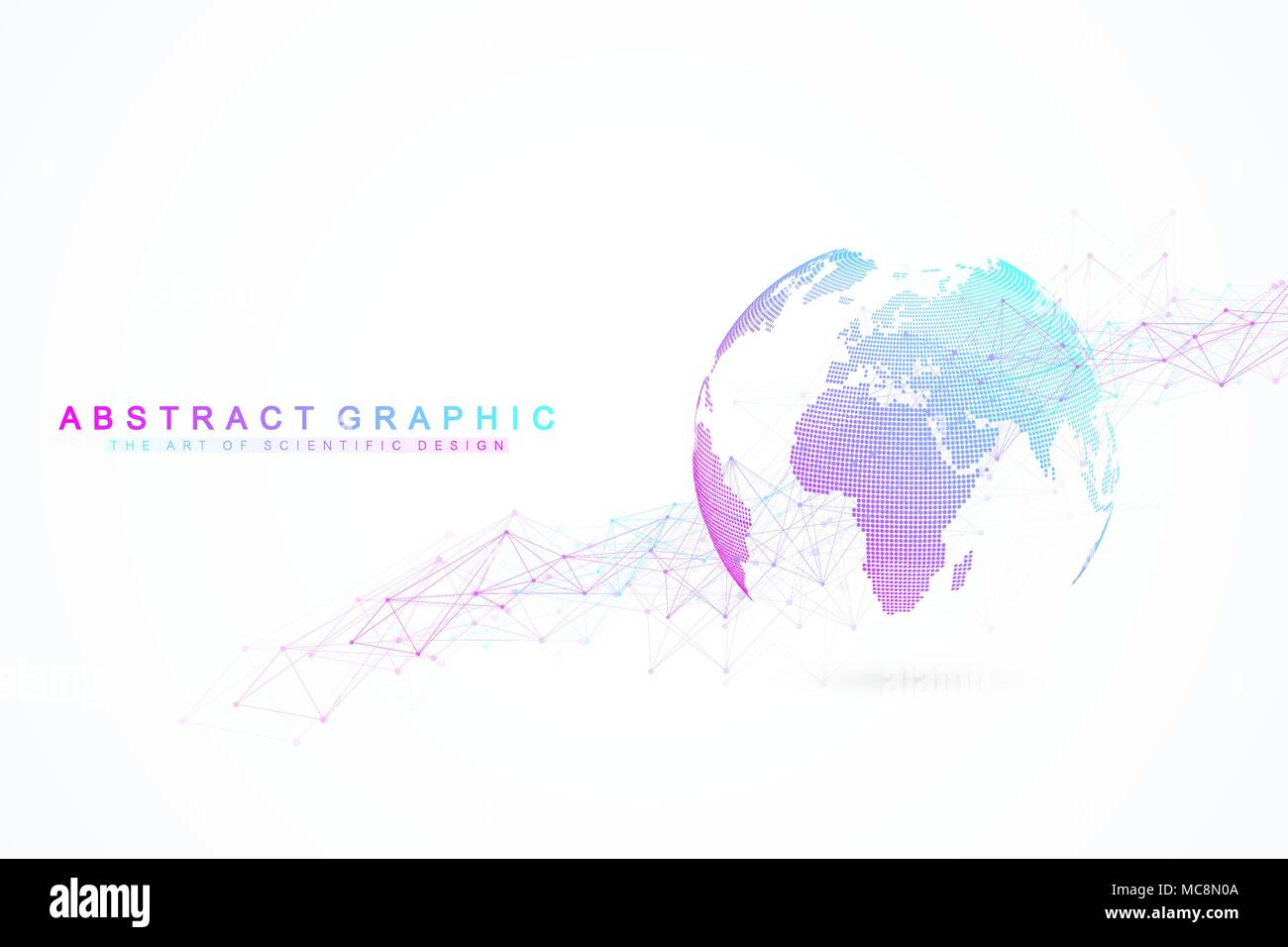 Global network connection. Network and big data exchange over planet ...