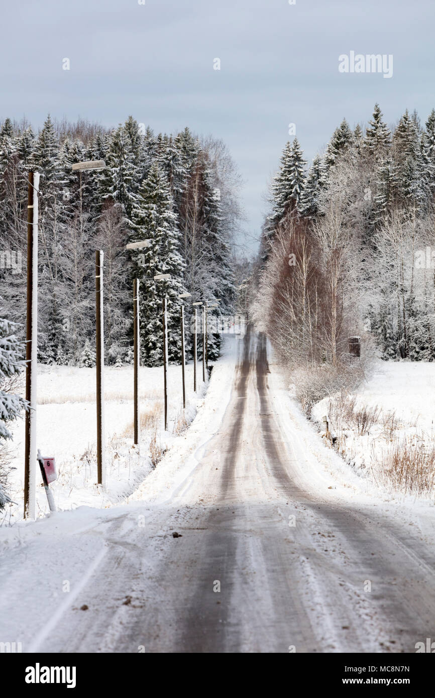 Narrow road in the rural area Stock Photo - Alamy