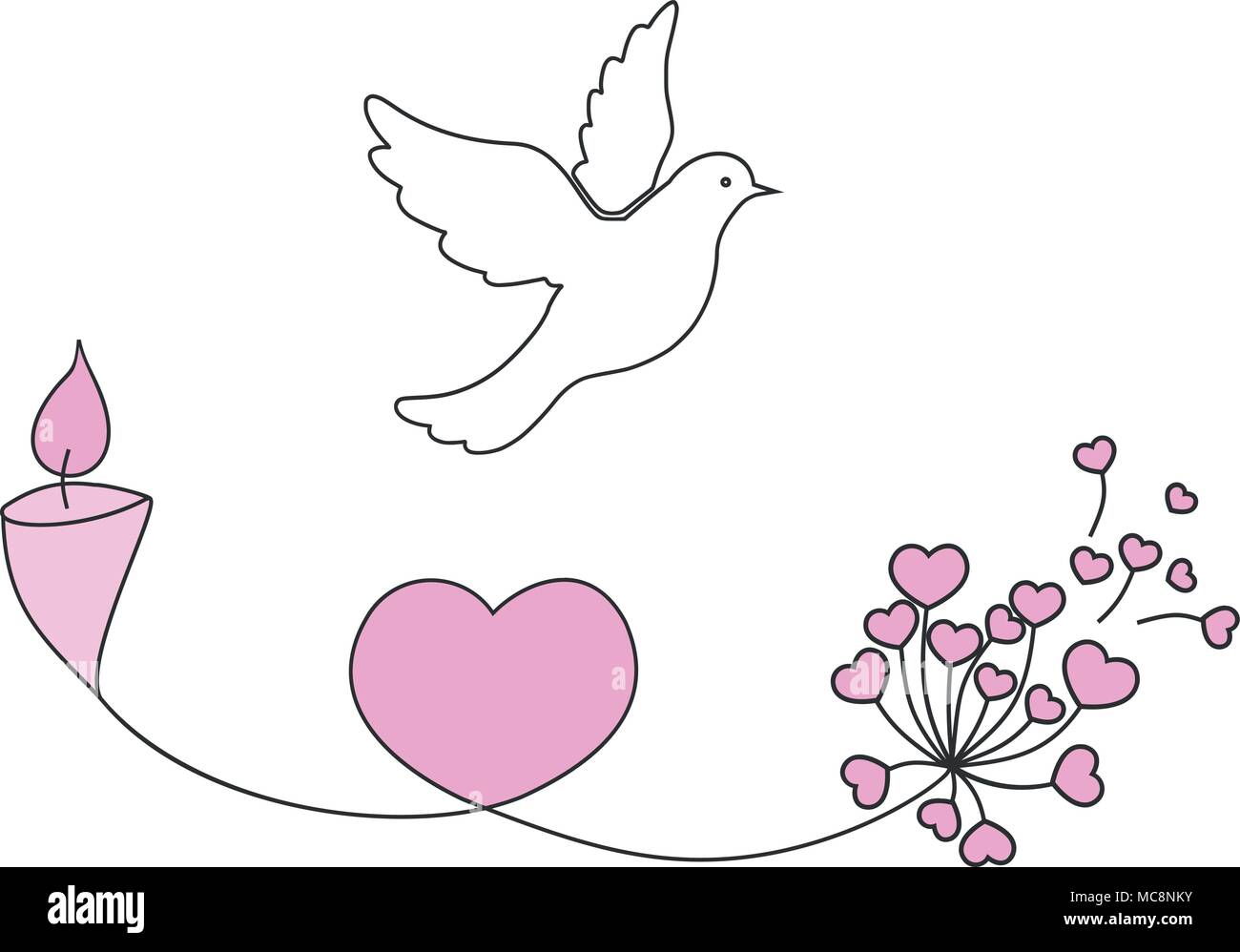 Flowers shaped heart Stock Vector Images - Alamy