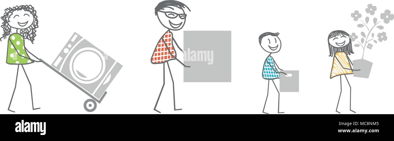 Man woman move furniture Stock Vector Images - Alamy