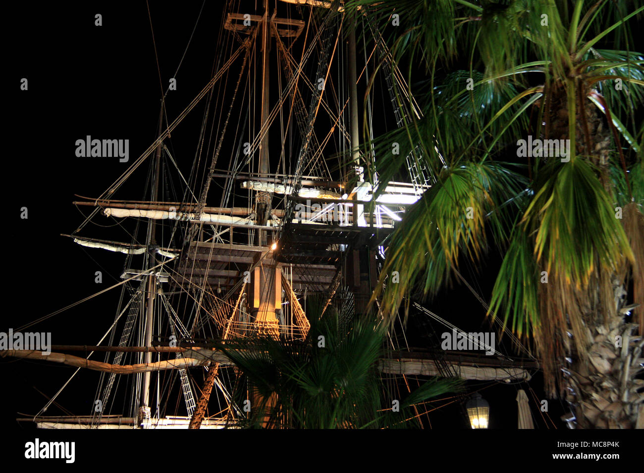 Masts and rigging of the Spanish galleon "Nuestra Señora de la ...