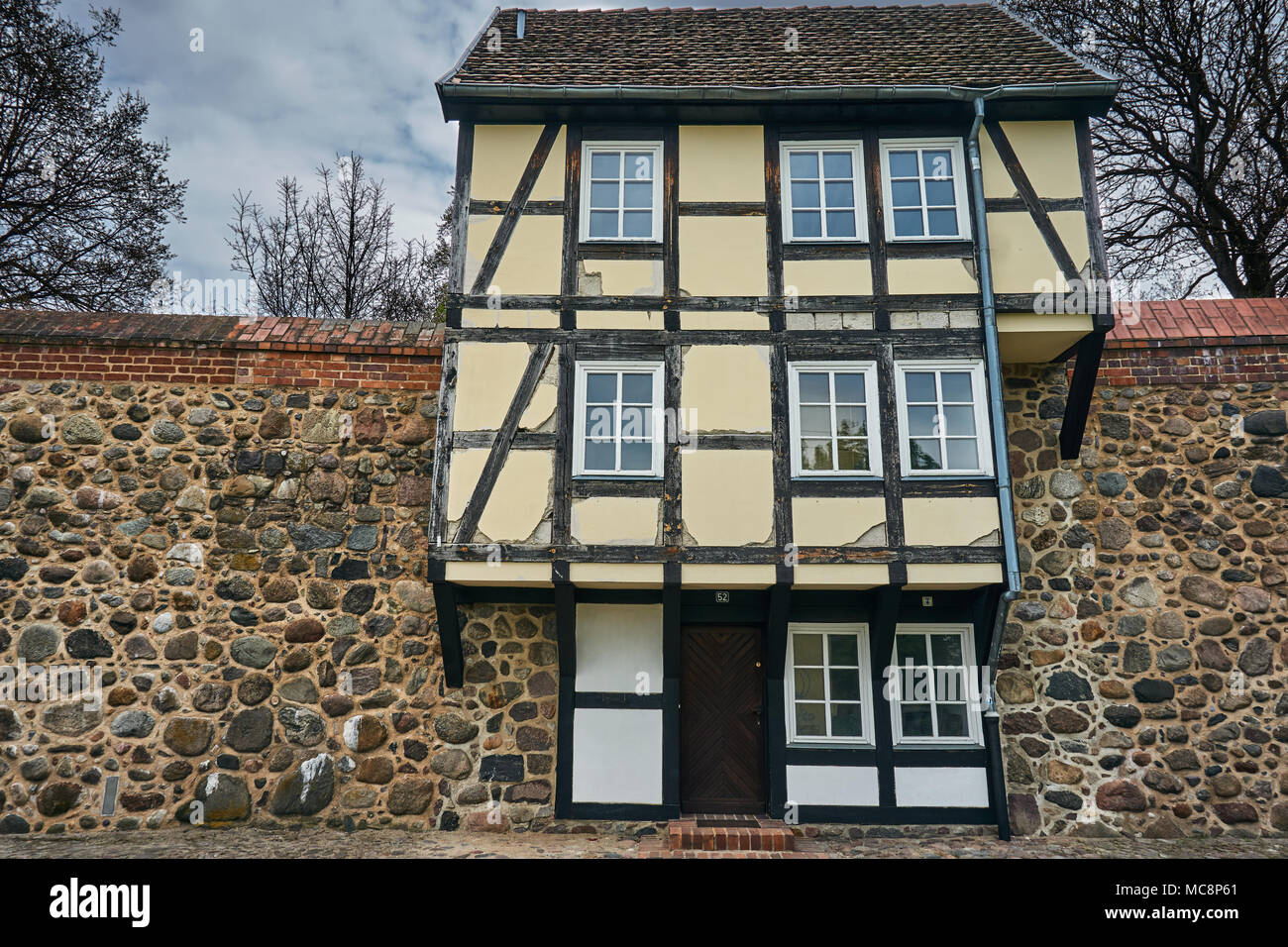 Medieval fortification an building in Neuebrandemburg in Germany Stock ...
