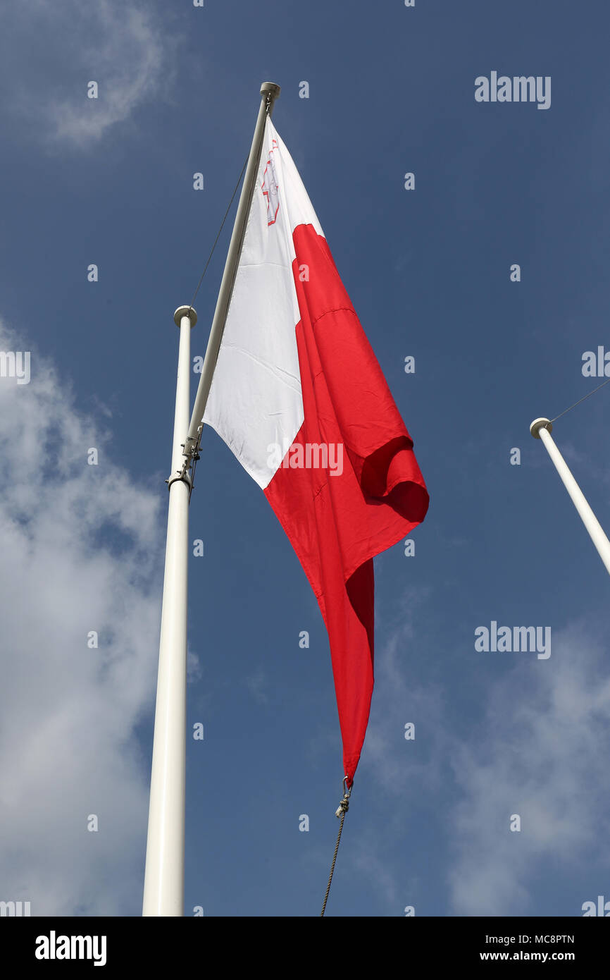 The flag of Malta flies with other flags from countries of the ...