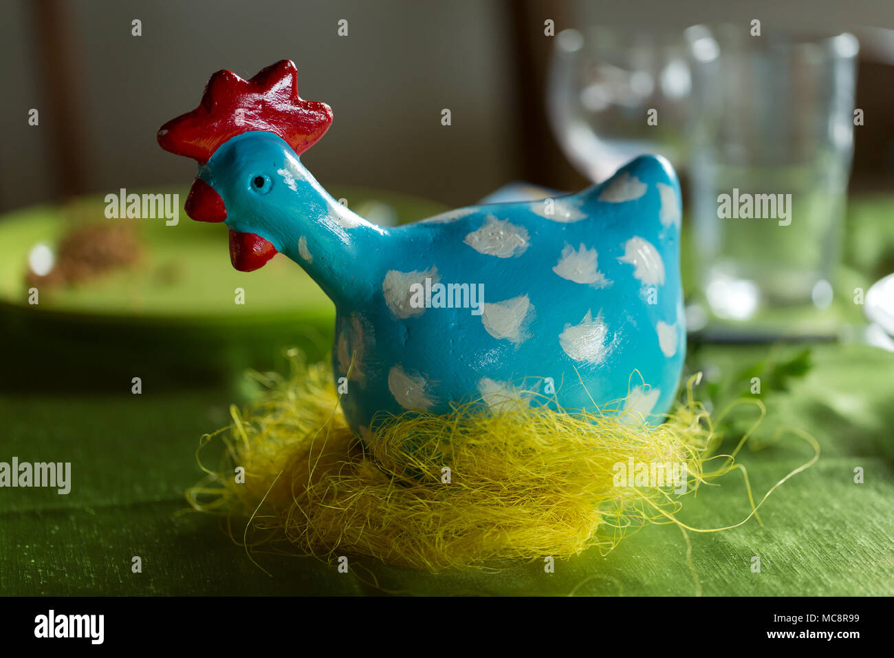 painted hen dotted as the Easter decoration Stock Photo - Alamy
