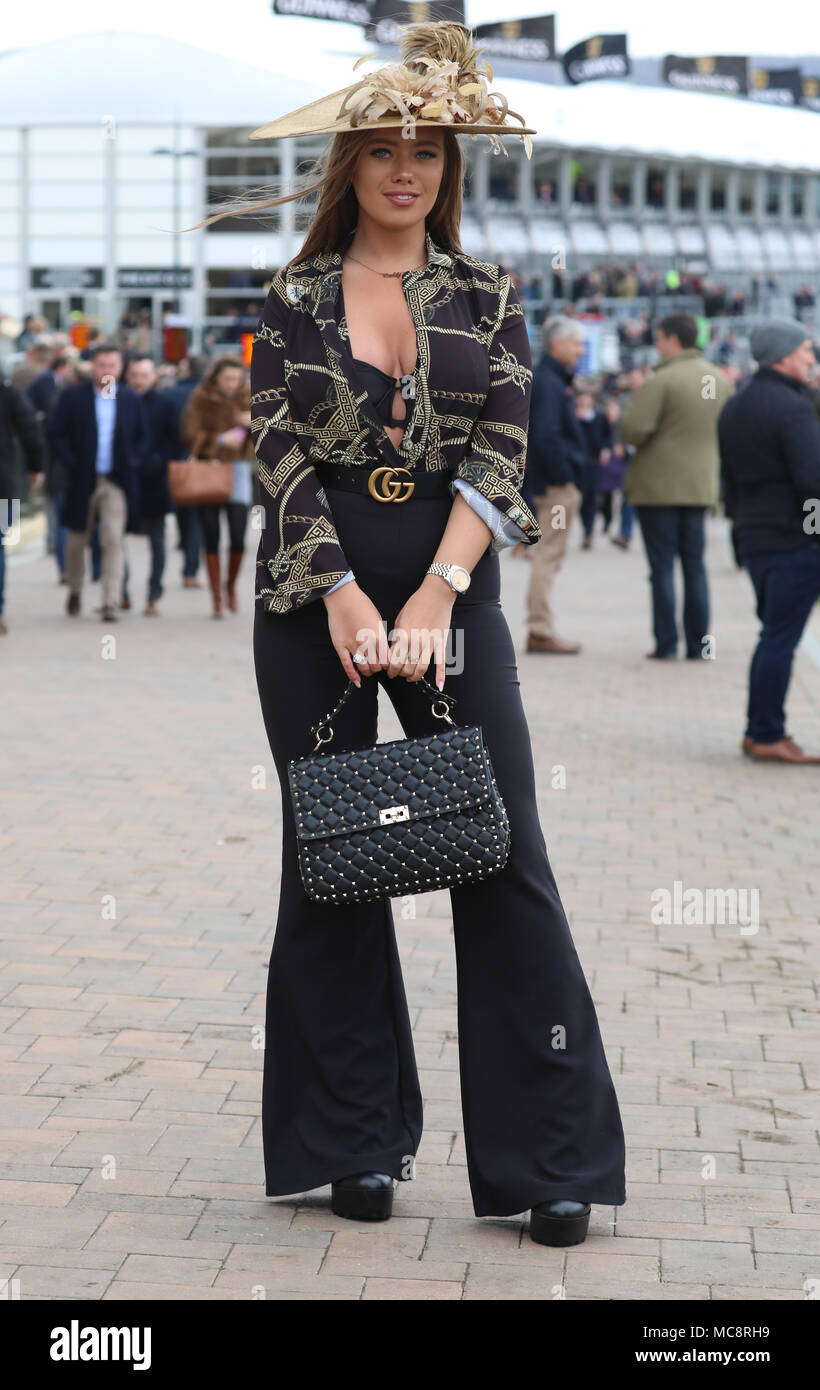 Tyne-Lexy Clarson from Love Island enjoys Ladies Day. Featuring: Tyne ...