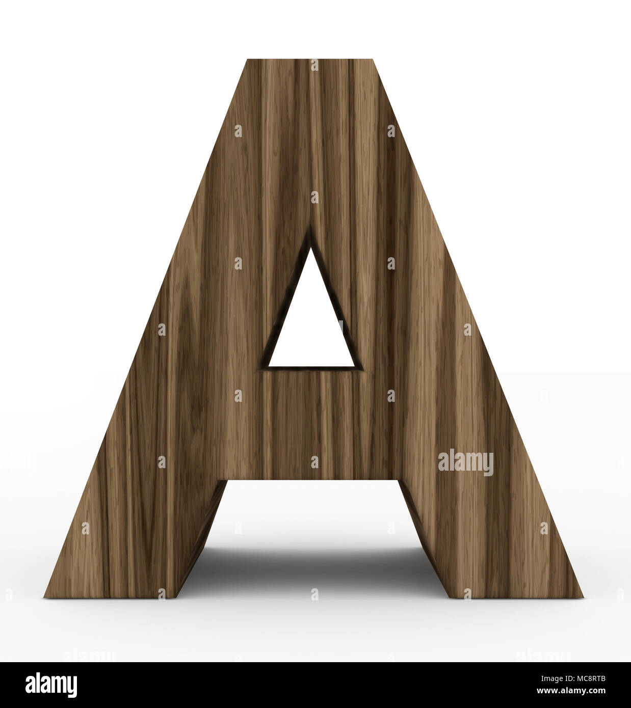 letter A 3d wooden isolated on white - 3d rendering Stock Photo - Alamy