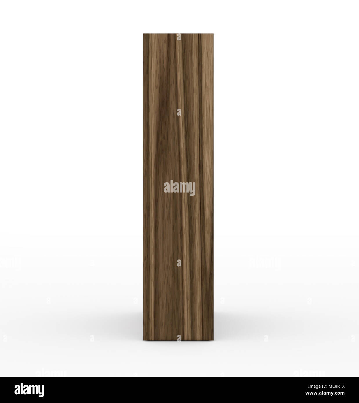 letter I 3d wooden isolated on white - 3d rendering Stock Photo - Alamy