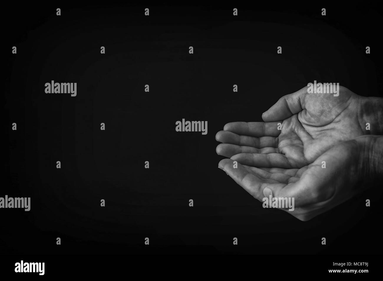 Asking god for help or assistance Black and White Stock Photos & Images ...