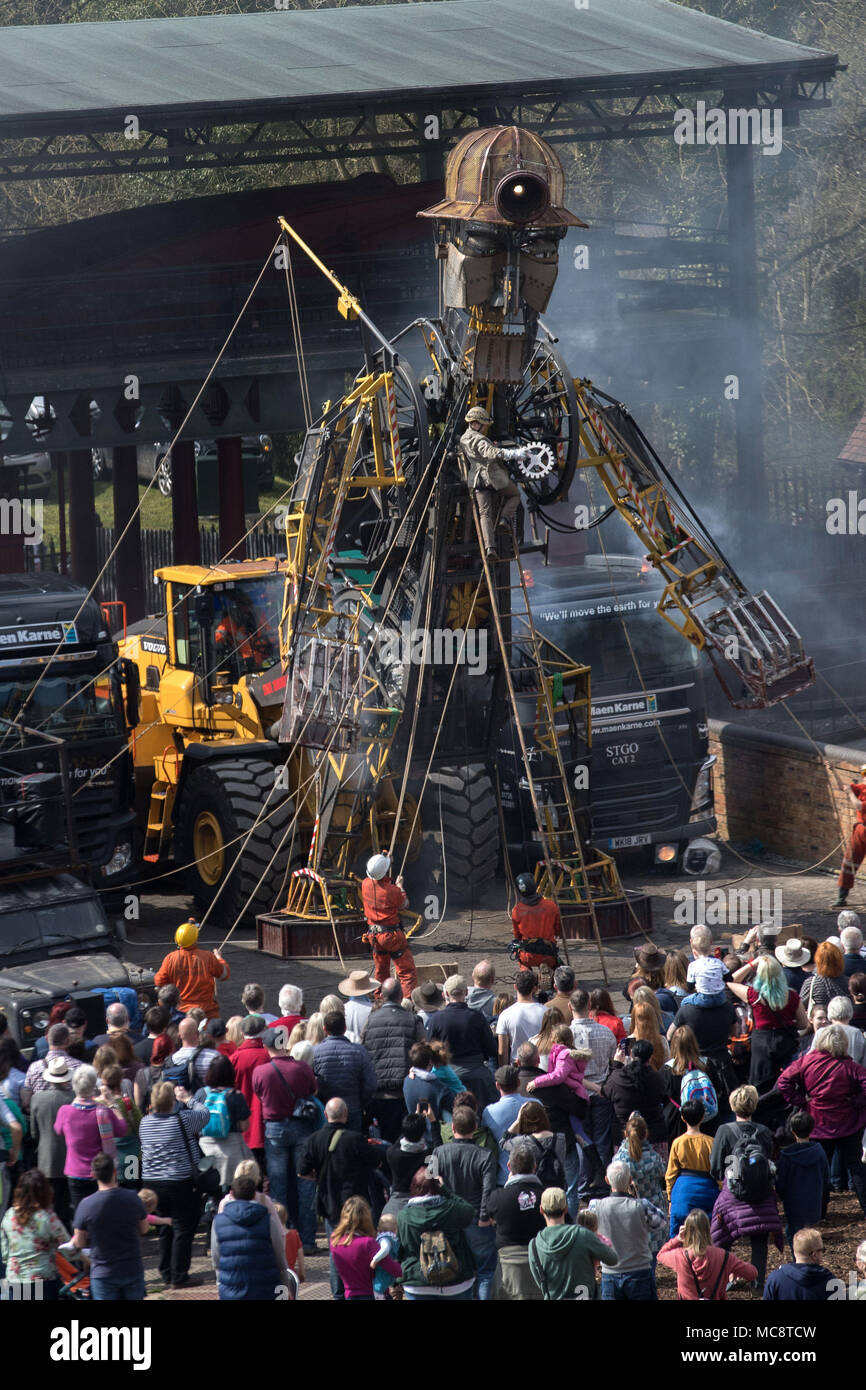 The Man Engine, the UK's largest mechanical puppet, at the Blists Hill ...