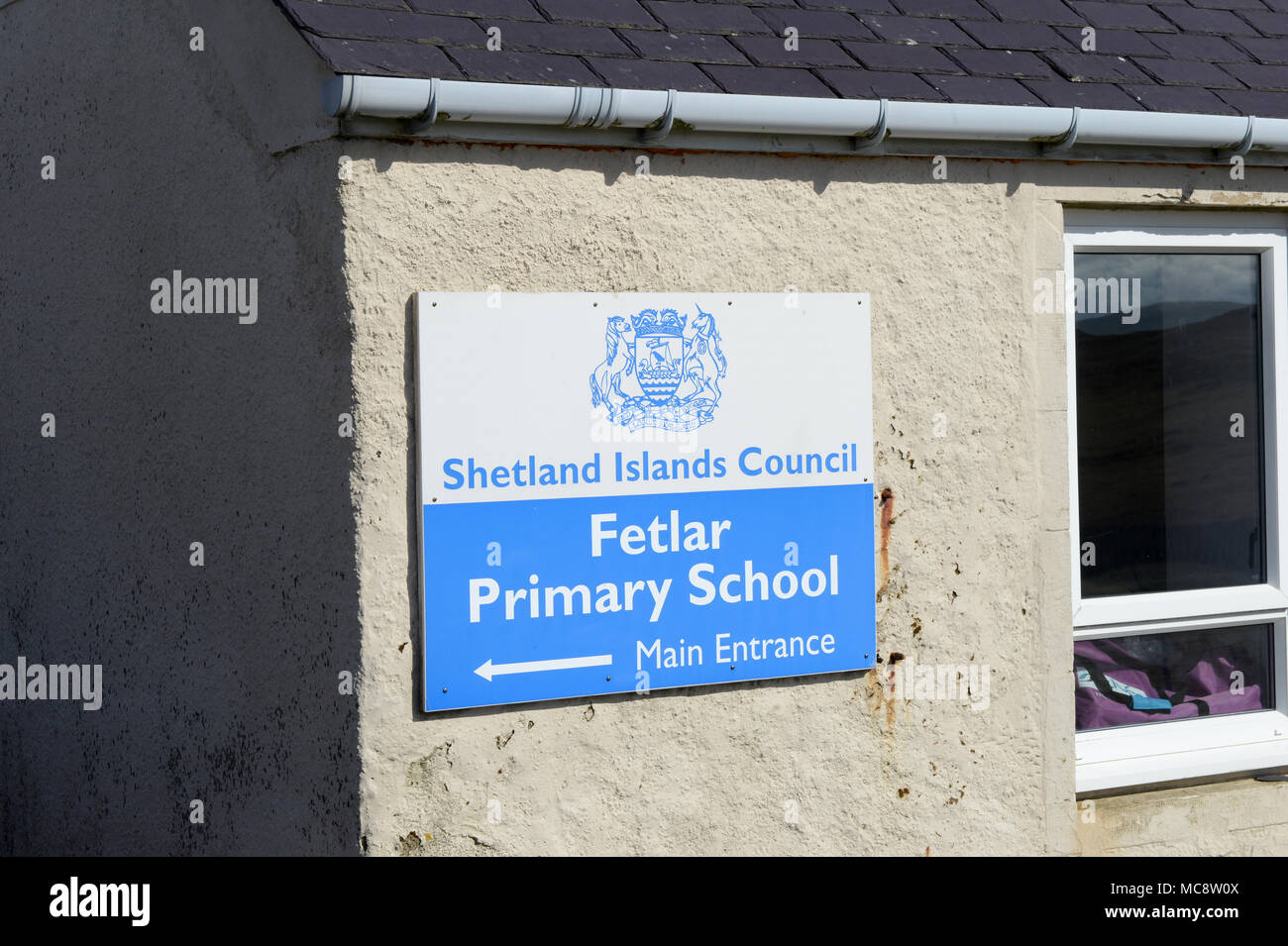 Fetalr Primary School on the remote island of Fetlar off Shetland Stock ...