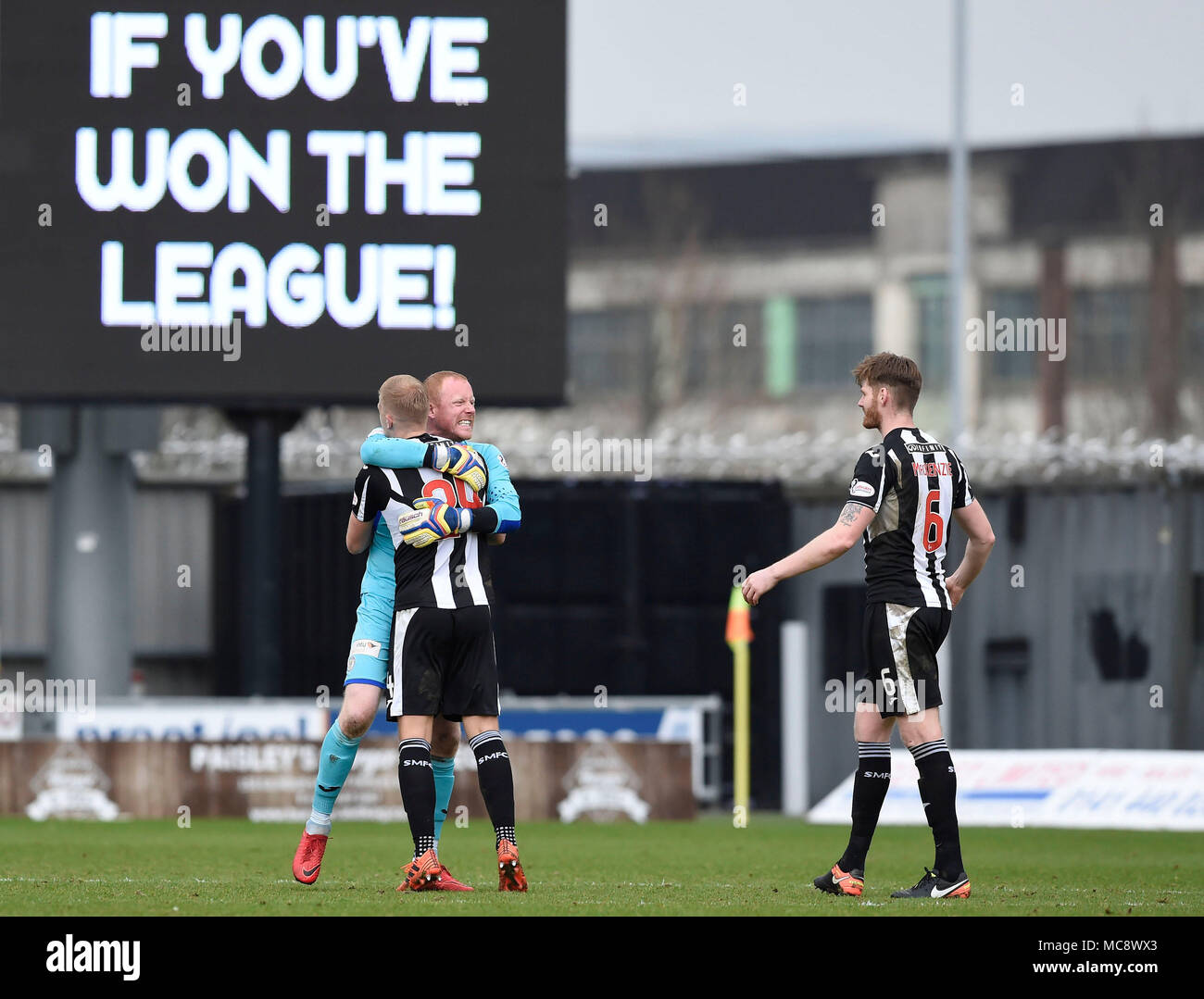 St Mirren players Craig Samson, Harry Davis and Gary MacKenzie ...