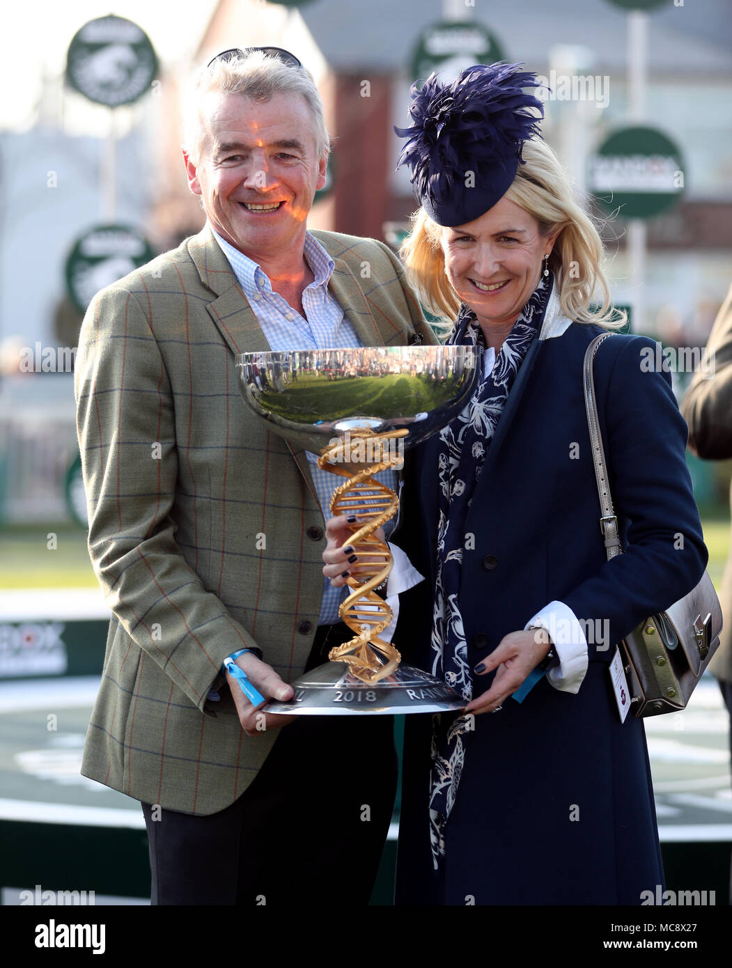 Winning owner Michael O'Leary and wife Anita celebrate after winning ...