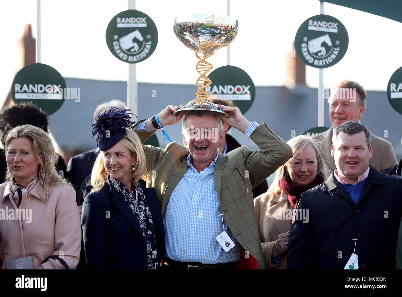 Winning owner Michael O'Leary celebrates after winning the Randox ...