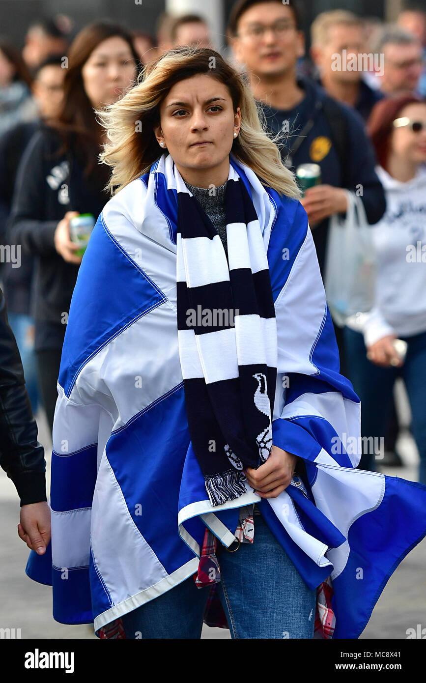 Tottenham Hotspur fans arriving ahead of the Premier League match at ...