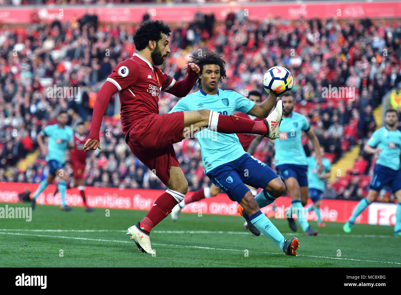 Liverpool's Mohamed Salah in action during the Premier League match at ...