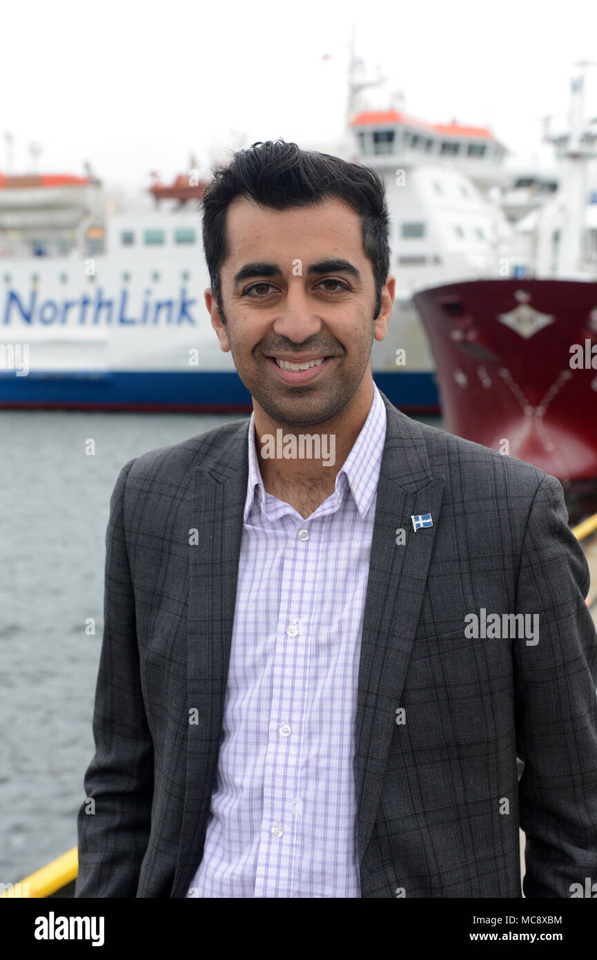 Humza Yousaf Scottish Transport Minister in Lerwick at the Northlink ...