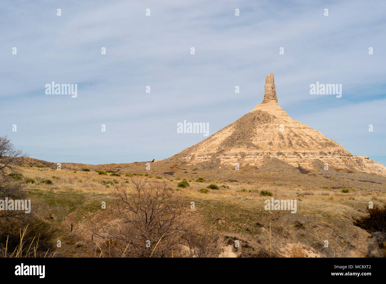 View of Chimney Rock, near Bayard, Nebraska; Chimney Rock National ...