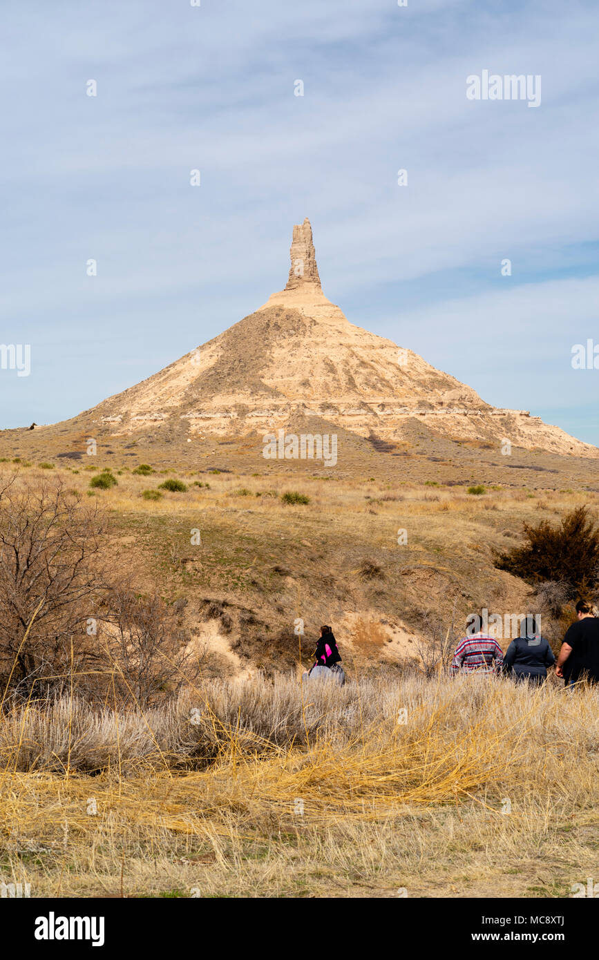 View of Chimney Rock, near Bayard, Nebraska; Chimney Rock National ...