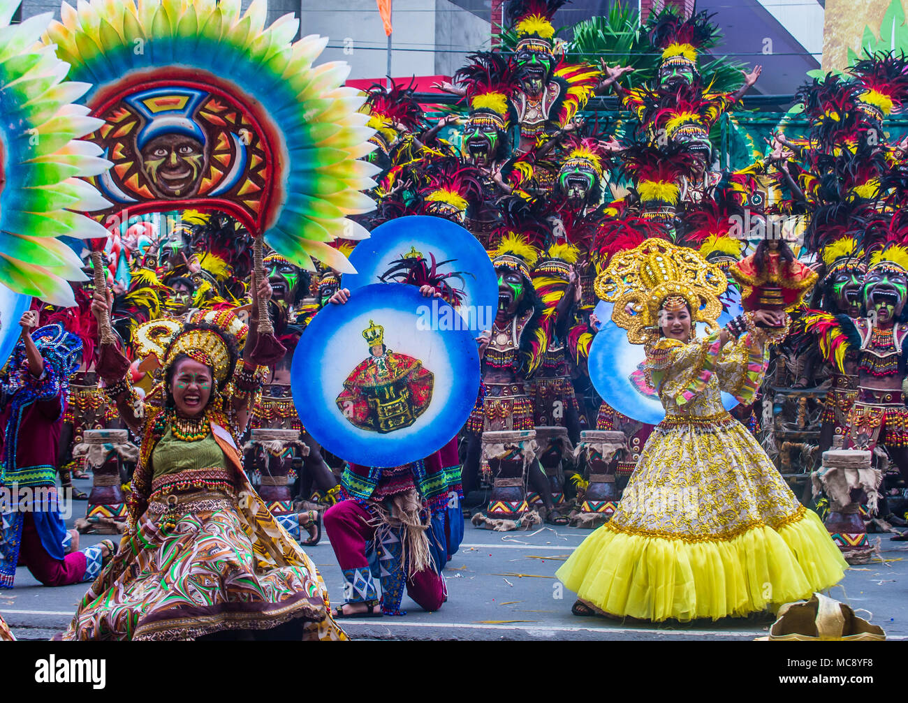 Participants in the Dinagyang Festival in Iloilo Philippines Stock ...
